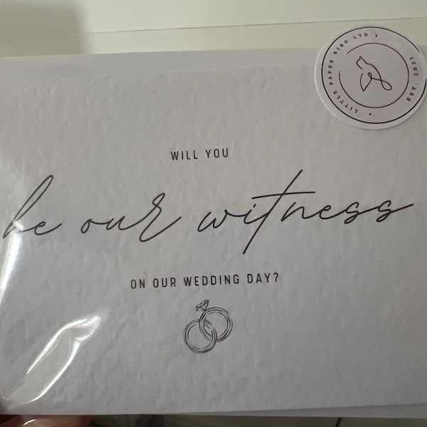 Will You Be My Witness Card | Wedding Witness Proposal Card ...