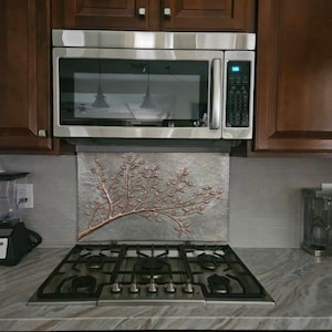 Copper Kitchen Backsplash Tile Mural, Kitchen Says Large Rectangular ...