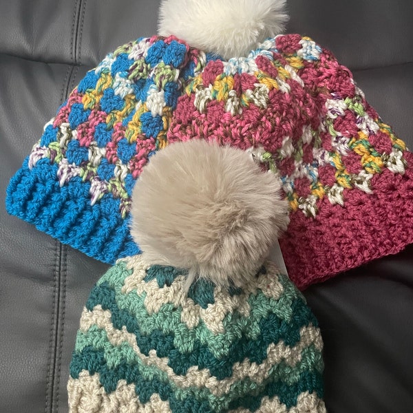 Crochet Hat Pattern:granny Square, Stitch Beanie (PDF Pattern), Photo ...