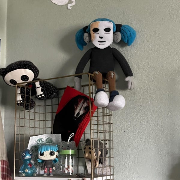 Rivulet Plushie, Blue Slugcat Plush, Handmade Stuffed Animal, 11.8 In ...