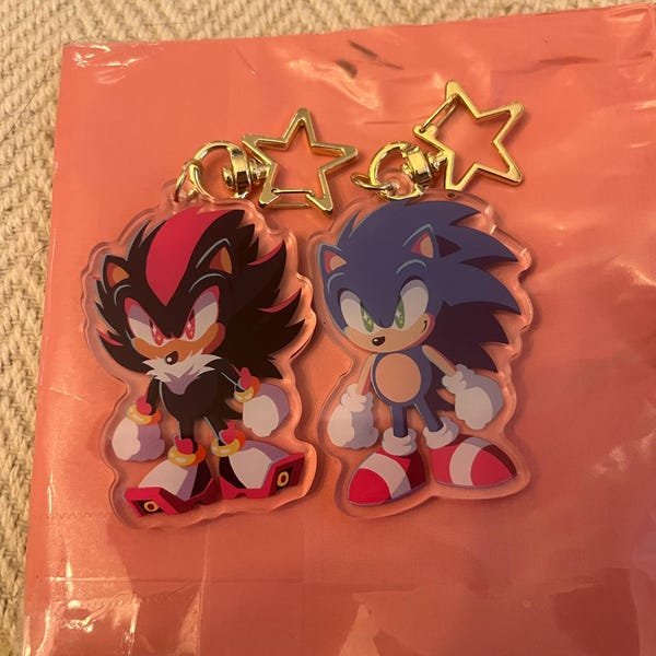 Sonic the Hedgehog and Shadow the Hedgehog Acrylic Keychains - Etsy