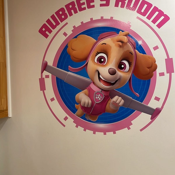 Paw Patrol Wall Sticker - Skye Personalised Name Wall Decal - Etsy