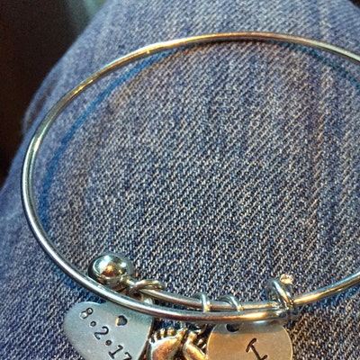 Personalized New Mom Bracelet New Mom Bangle Mother - Etsy