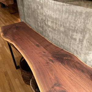 Handmade Live Edge Black Walnut Bench Custom Metal Legs - Etsy