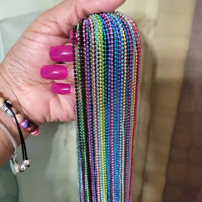 Mix and Match Ball Chains. 50 Pack 2.0mm Colored Ball Chains. Fits All ...