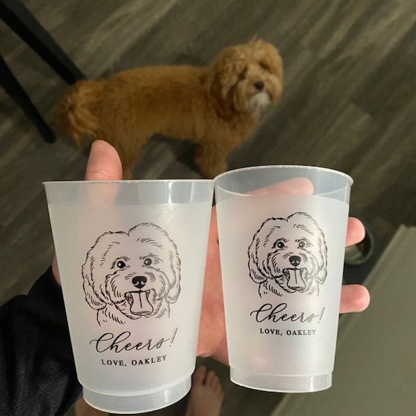 Custom Dog Wedding Cups: 16oz Frosted Plastic, Personalized - Etsy