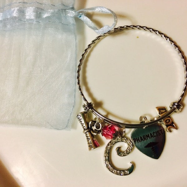 Pharmacist Graduation Gift, Pharmacist Bangle Bracelet, Pharmacy Tech ...