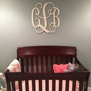 Large 24 Inch Unpainted 3 Letter Wooden Monogram 24 Wooden Decor ...
