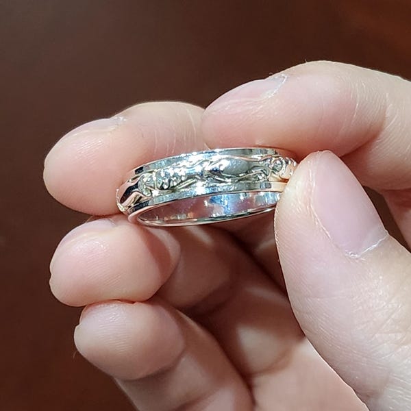 Crystal Rose Gold Spinner Ring, Sparkling Rose Gold Spinner Ring, Rose Gold Fidget Ring With ...