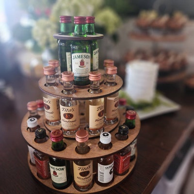 3 Tier Shot Cake, 21st Birthday Gift, Mini Liquor Bottle Stand, Funny ...