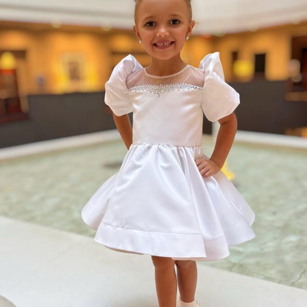 Pink Tweed Girls Pageant Jumpsuit With One Sleeve and Beads/ Girls ...