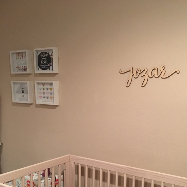 Charlie Custom Script LOWERCASE Word Wood Sign - Personalized Wooden ...