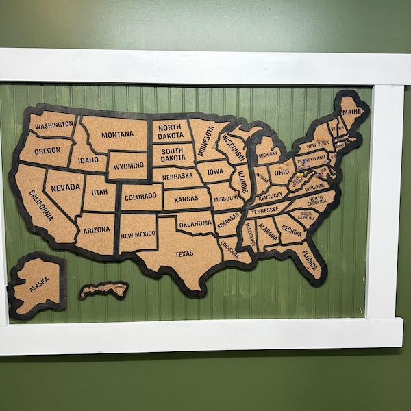 Push Pin United States Map, Travel Map Apartment Decor, USA Map Pin ...