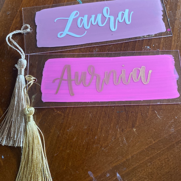 Name Bookmark | Customized | Acrylic - Etsy