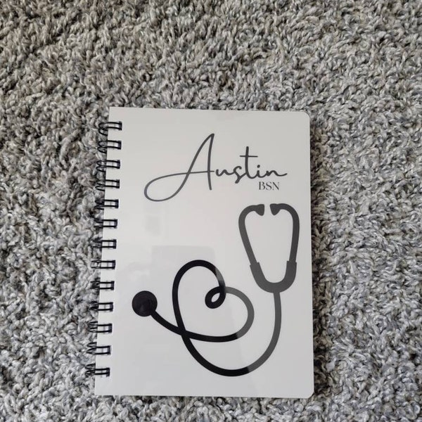 Personalized Spiral Nurse Notebook/ Journal, Personalized RN, MD, Lpn ...