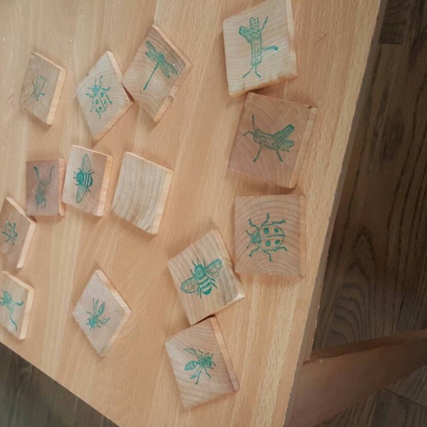 Wooden Matching Memory Game (insects) - Essential Montessori - Etsy