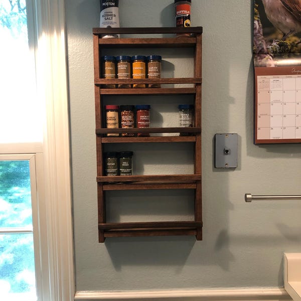 Large 5-tier Spice Rack for Kitchen, Wall Mounted - Etsy