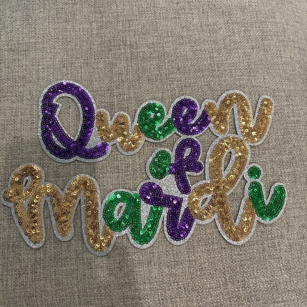 Orange Checkered Game Day Patch, Iron on Patch, Chenille Sequin Patch ...