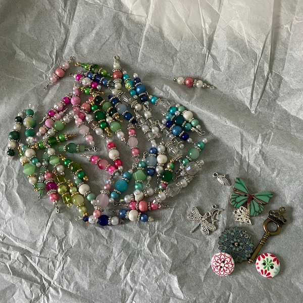 20 ORIGINAL Bead Dangles, Journal Charms, Beaded Journal Charms ...
