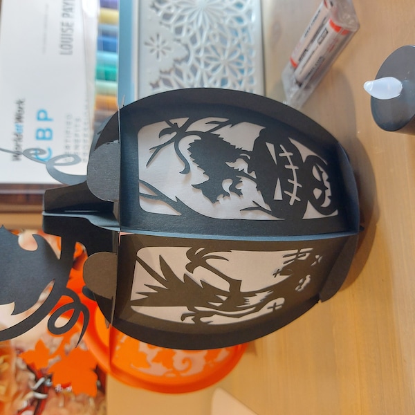 Witch in Pumpkin Lanterns Shadow Box SVG for Cricut Projects Diy ...