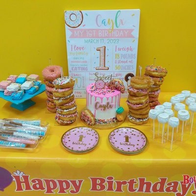 Donut 1st Birthday Sign, Donut First Birthday Poster, Donut First ...