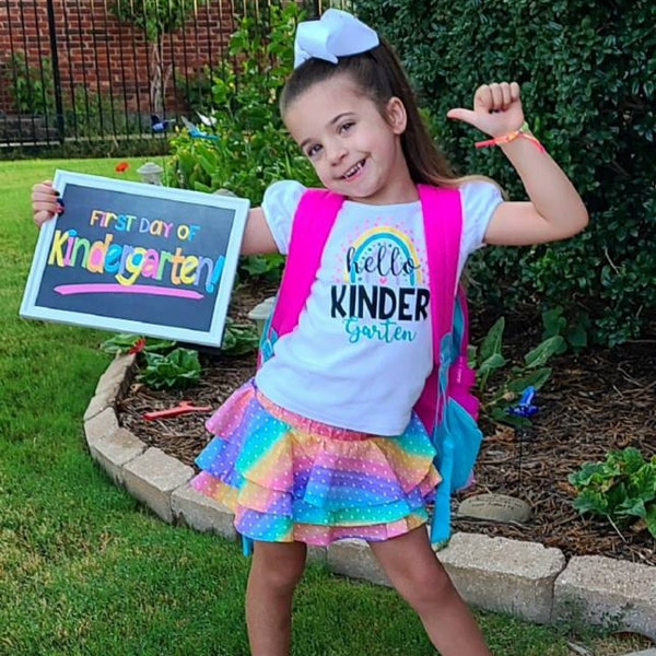 First Grade Outfit, First Day of First Grade, Rainbow School Outfit ...
