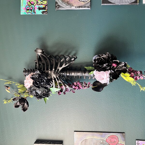 Custom Made to Order Floral Rib Cage Skeleton Wall Hanging - Etsy UK