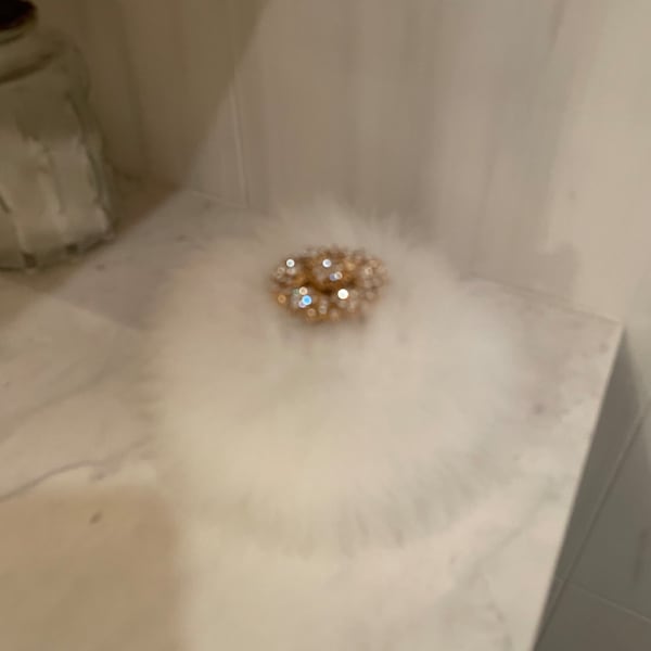 Powder Puff Body Dusting Powder Puff off White Fur Puff With Pink Down ...