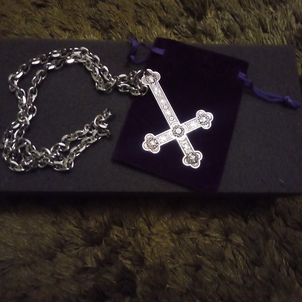 INVERTED CROSS Necklace, Upside Down Cross, Satanic Jewelry, Occult ...
