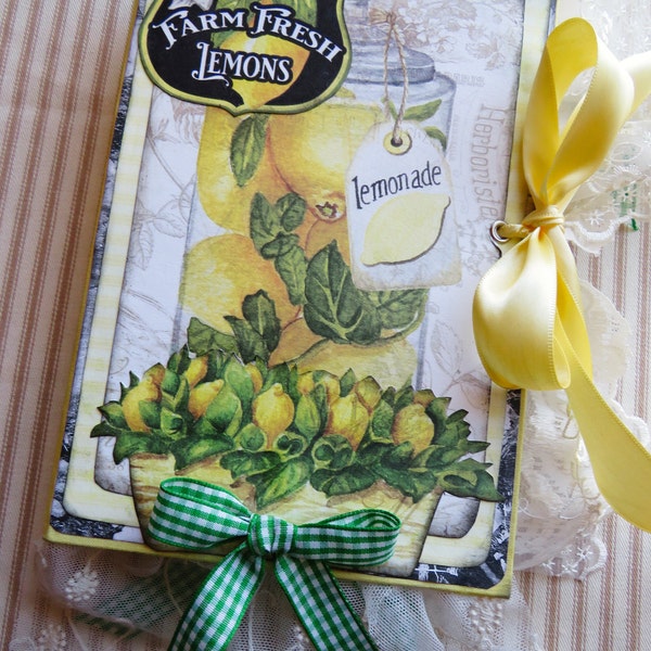 Lemons Junk Journal Kit, Yellow, Recipe Book, Fruit, Summer, Green ...