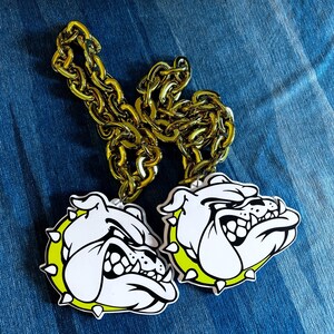 Bulldog Gold High School Mascot 3D Big Fan Chain - Etsy