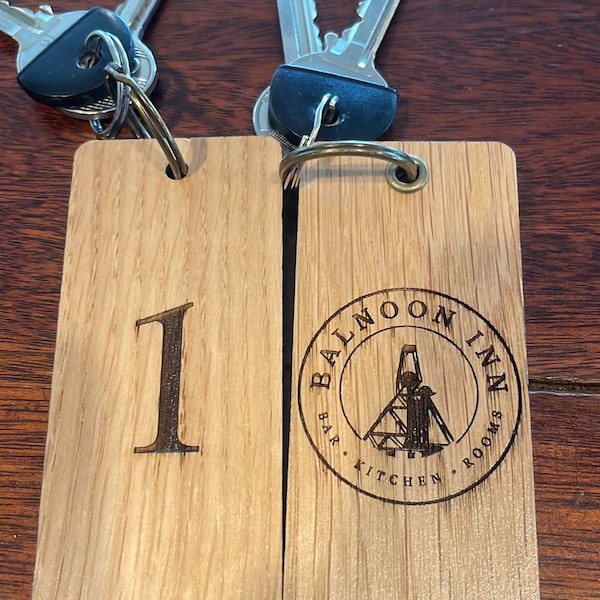 Key-fob (large) Hotel B&B Motel Personalised Engraving Name + Room ...