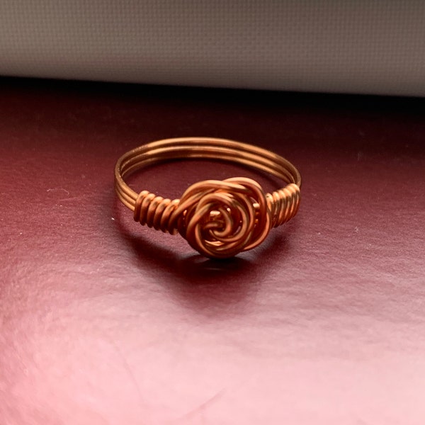 Wire-wrapped Rose Ring - Etsy