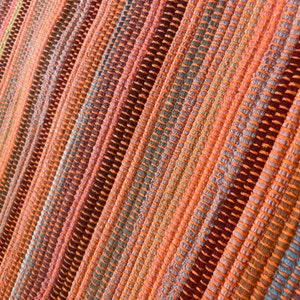 Handwoven Machine Washable Rag Rug Placemats in Warm Rust, Grey, and ...