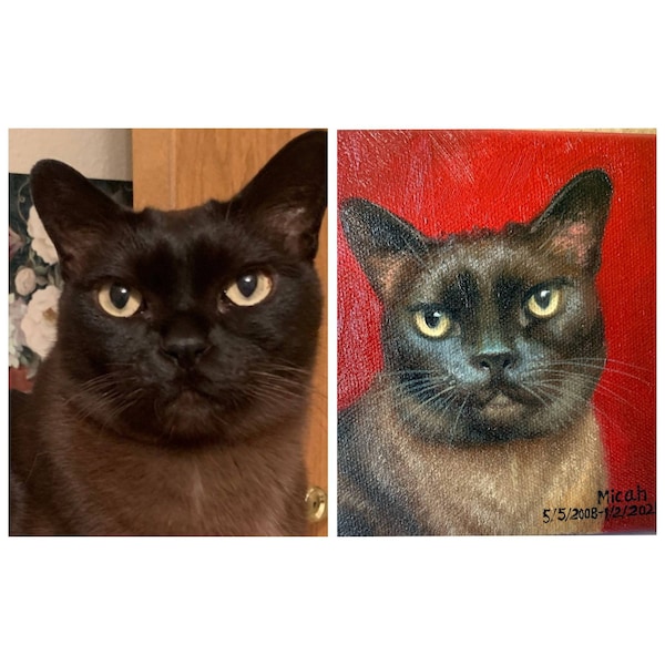 Custom Painting for Your Cat, Cat Portrait From Photo, Pet Oil Painting ...