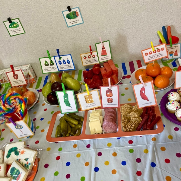 Very Hungry Caterpillar - Food Tags - Food Labels - Birthday Party ...