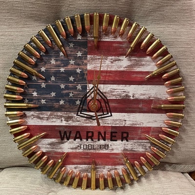 Original Patriotic Flag & Bullet Clock. the Ultimate Veteran Gift and ...
