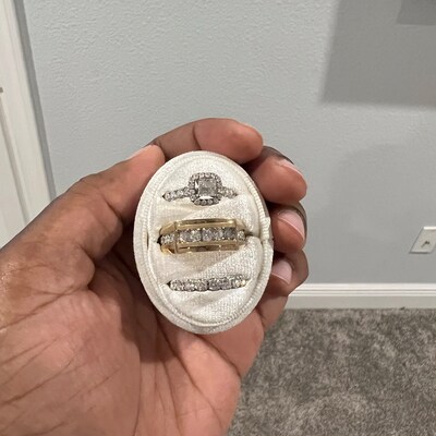 THREE SLOT Ring Box Three Slot Velvet Ring Box Three Slot - Etsy