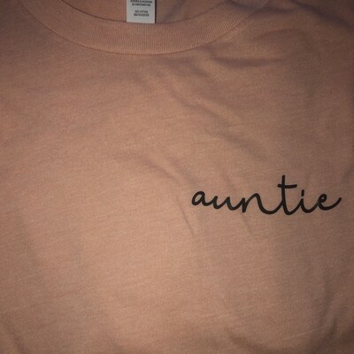 Auntie Script Left Chest Shirt, Aunt Shirt, New Auntie Shirt, Gift for ...
