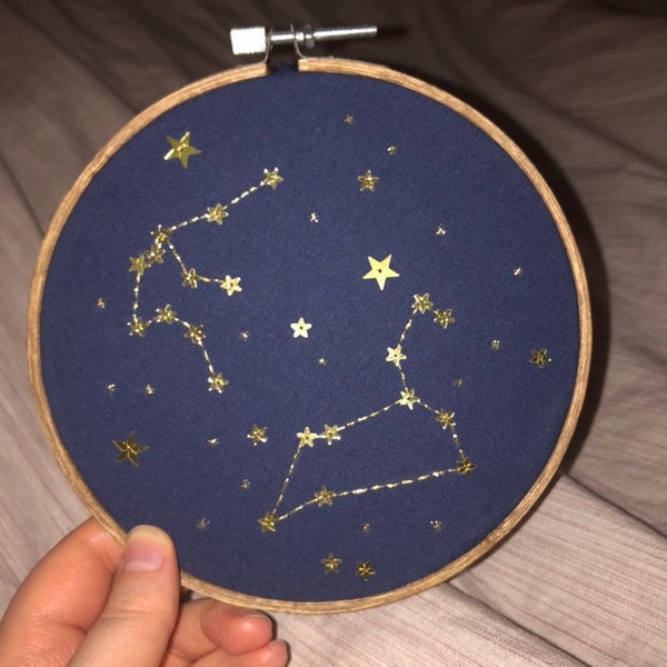 Handmade Personalised Embroidered Star Sign Constellations - Etsy