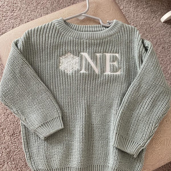 Baby Boys beary First Birthday Sweater One Embroidered Sweater With ...