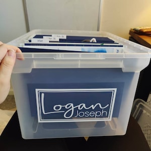 Kids File Box Memory Box Milestone Tote School - Etsy