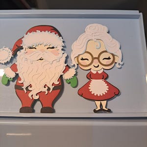 3D Layered Santa Couple SVG PDF EPS, Santa Claus Layered Svg, Christmas ...