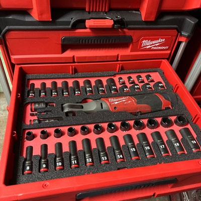 FOAM INSERT to Store M12 Ratchet and Shockwave 43 Piece Socket Set in a ...