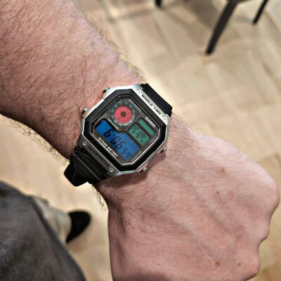 Custom Silver Casio World Time Watch With Color Screen Mod pick Your ...