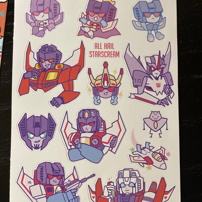 TF MTMTE TFA Starscream Sticker Sheets - Etsy