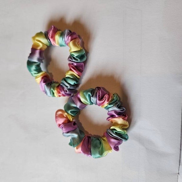 Pink Satin Scrunchie, Fluffy Satin Scrunchie, Mini Scrunchies ...