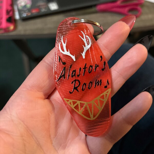 Hazbin Hotel "alastor's Room" Keychain | Alastor Radio Demon Room Key ...
