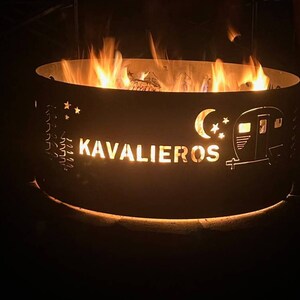 Personalized Retro Camper Fire Pit Ring Heavy Duty Camping - Etsy