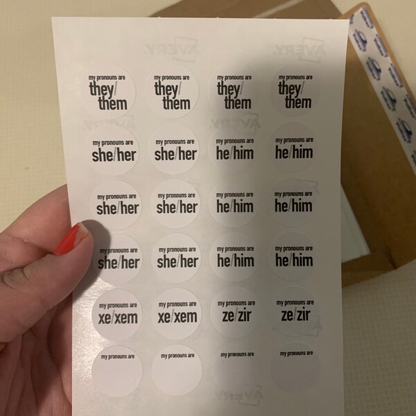 Blank Name Tags With Pronoun Prompts (50 Stickers) - Etsy